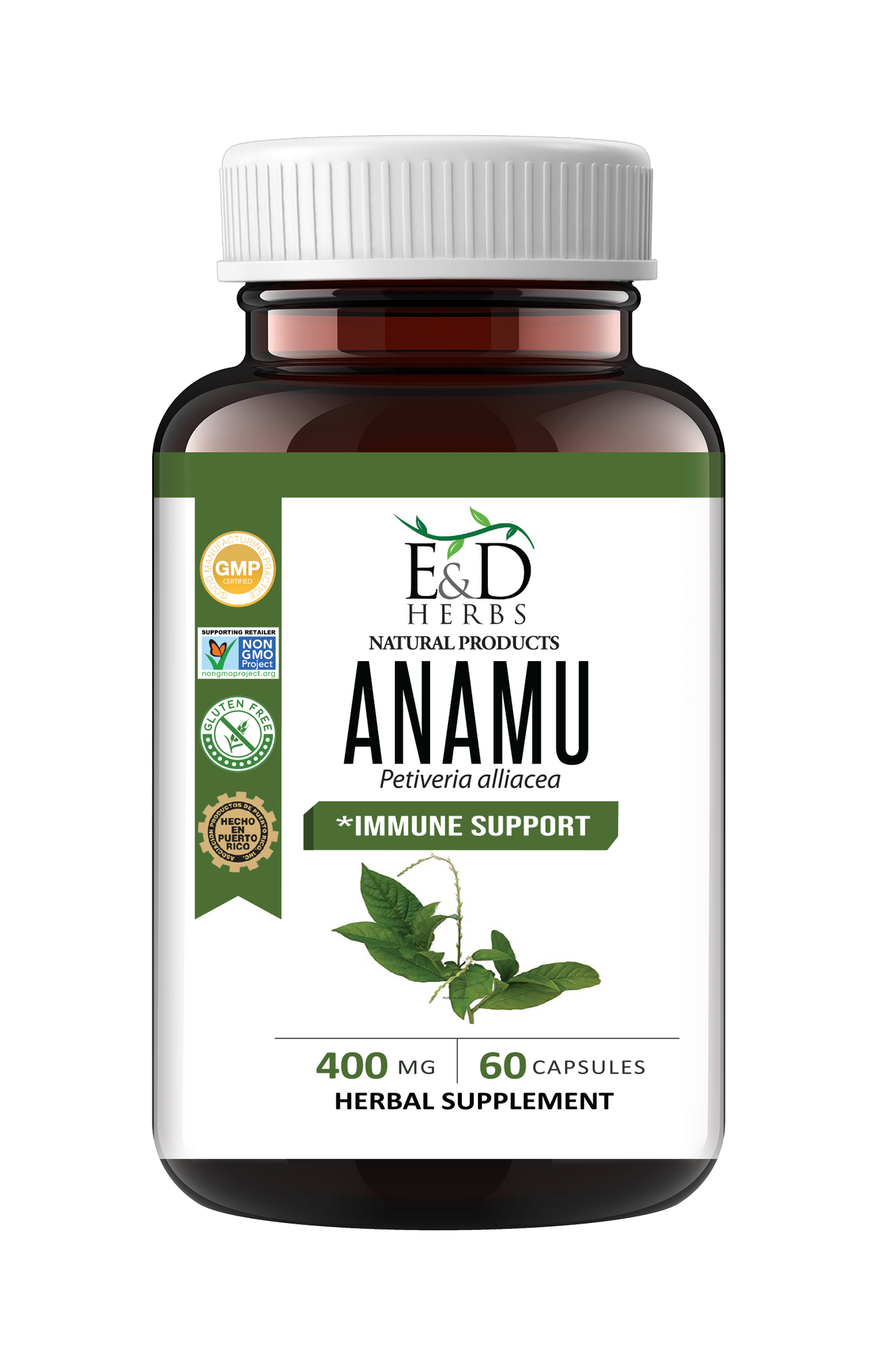 Anamú (60 Cápsulas) – E&D Herbs Natural Products LLC.